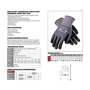 Maxiflex ATG 34-874/XXL Ultimate - Nylon, Micro-Foam Nitrile Grip Gloves - Black/Gray - XX-Large - 3 Pair Per Pack