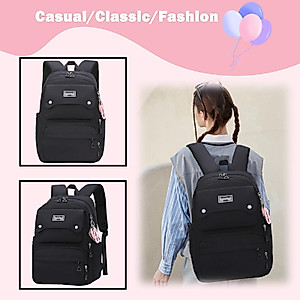 Girls Large-capacity Backpack Middle Elementary School Casual Bookbag Kids Outdoor Travel bag Solid Color Daypack for Teens