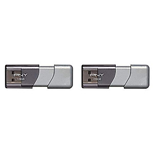 PNY 128GB & 256GB Turbo Attache 3 USB 3.0 Flash Drives, Grey