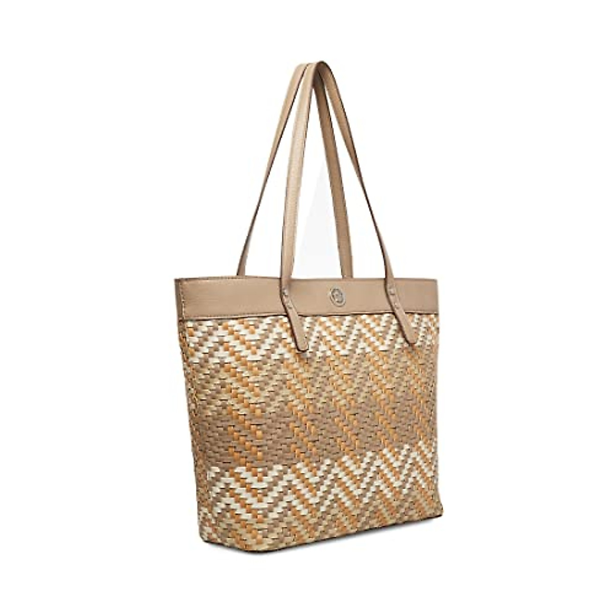 Anne Klein womens E/W Anne Klein Multi woven E W Tote, Neutral Truffle, Large US