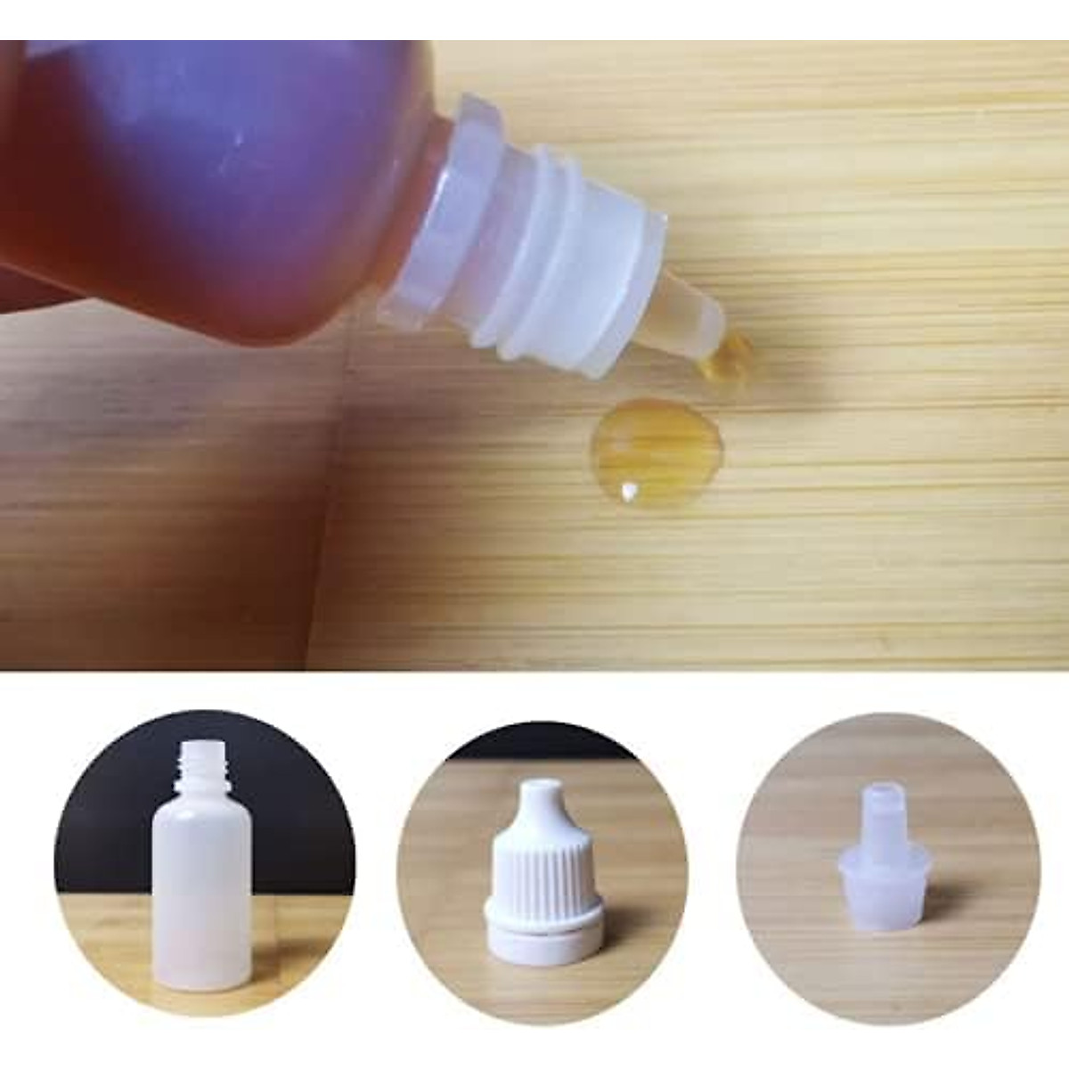 Duehut HLLMX 8 PCS Empty Plastic Squeezable Dropper Bottle Portable Empty Squeezable Dropper Bottle Container with Screw Cap Essential Oil Container 5ML