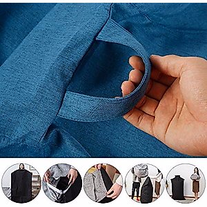 Librao Bean Bag Chair Sofa Cover Without Filler Lazy Lounger High Back Large Bean Bag Storage Chair Couch Cover with Three Side Pockets for Adults and Kids (Blue, XL-39.3x47.2)