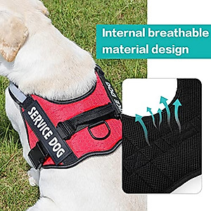 MUMUPET Service Dog Harness, No Pull Easy On and Off Pet Vest Harness, 3M Reflective Breathable & Easy Adjust Pet Halters with Nylon Handle - No More Tugging or Choking for Small Medium Large Dogs