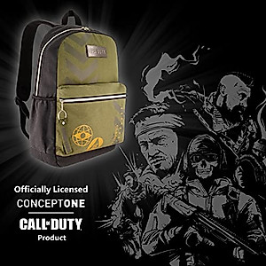 Concept One Call of Duty 13 Inch Sleeve Laptop Backpack, Padded Computer Bag for Commute or Travel, Multi, Green, One Size