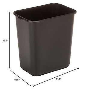 Impact 7702-5 Pinch'm Plastic Rectangular Soft-Sided Wastebasket, 28 qt Capacity, 14-1/2" Length x 10-1/2" Width x 15-1/2" Height, Black (Case of 12)