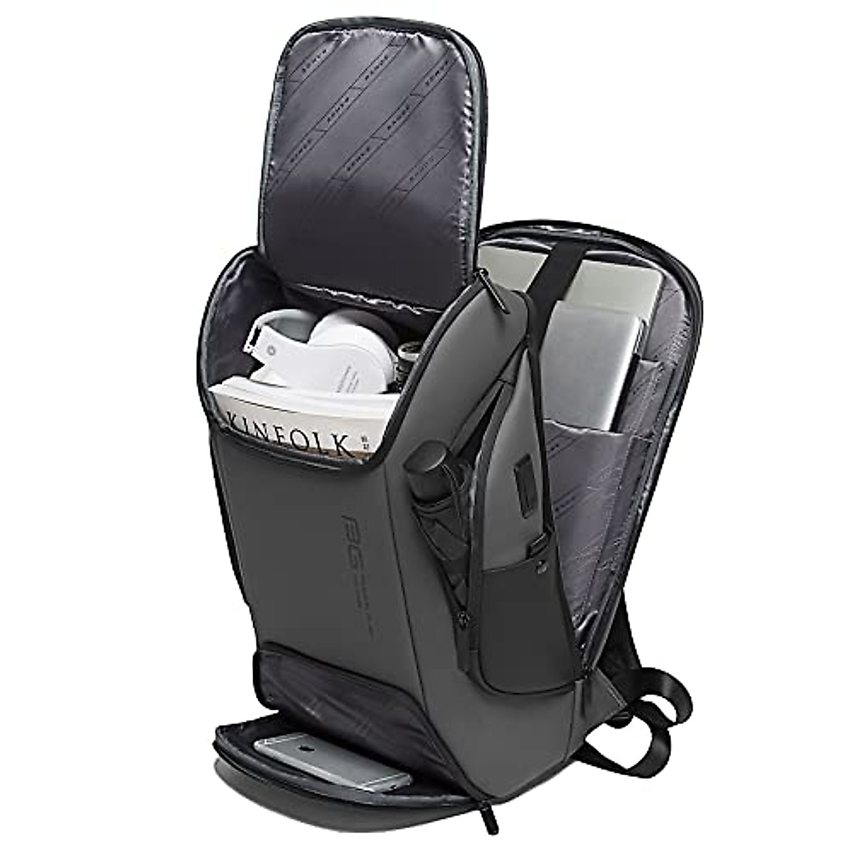 BANGE Stylish and Durable Laptop Backpack with TSA Lock, Waterproof USB Port - Unisex for Business, Travel, Office, School and College - Grey, 1.37 kg, 21 L, Fits 15.6" Laptop