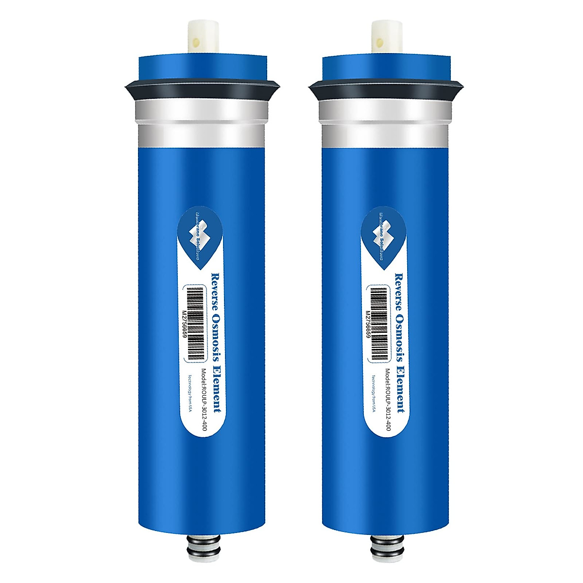 Membrane Solutions 400 GPD RO Membrane, Reverse Osmosis Membrane, RO Membrane Replacement, Reverse Osmosis Filter Replacement for Under Sink Home Drinking RO Water Purifier System (2 PACK)