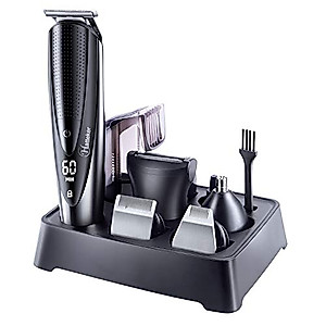Hatteker Beard Trimmer Hair Clippers Mustache Trimmer Shavers for Men Hair Trimmer Nose Trimmer Body Trimmer 5-in-1 Cordless Haircut Kit for Men Waterproof