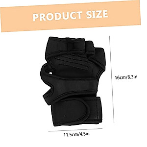 DOITOOL 1 Pair Sports Palm Athletic Gear Gloves for Men Bike Gloves for Men Thumb Support Weightlifting Half Finger Gloves Hand Stop Rubber Black Sports Training Gloves Non-Slip Gloves Man