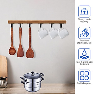 Aemygo 50 Pack Stainless Steel Screw Mounted Ceiling Hooks, Under-Shelf Towel/Robe Clothes Hook Heavy Duty Coat Hook Hanger for Bathroom Kitchen Cabinet Garage