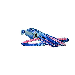 Wild Republic Wr Print Squid Plush, Stuffed Animal, Plush Toy, Gifts for Kids, Blue, 22"
