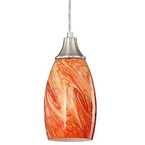karyfine Art Glass Mini Pendant Lights Kitchen Island Marble Glass Pendant Light Shade with Brushed Nickel Finish Ceiling Hanging Lights for Kitchen Over Sink,Dining/Living Room Red Marble-1Pack