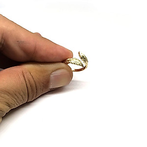Jewelry Affairs 14K Yellow Gold Leaf Adjustable Toe Ring 9mm