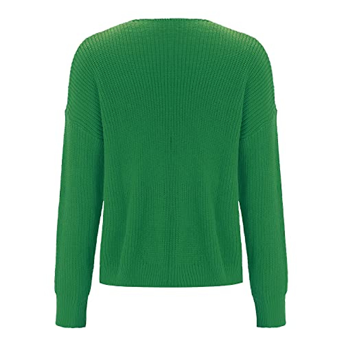 DUOWEI Pullover Sweaters for Men Casual Women's Autumn and Winter Solid Color V Neck Knitted Long Sleeved Sweater Sweater Shirt