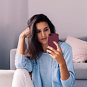 Cordking iPhone 8 Plus Case, iPhone 7 Plus Case, Silicone Ultra Slim Shockproof Phone Case with [Soft Anti-Scratch Microfiber Lining], 5.5 inch, Plum