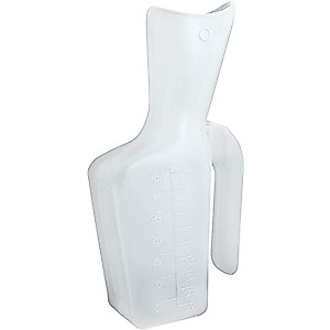 MedPro Portable Female Urinal, Made from Durable Plastic, Easy to Clean & Infection Control, 1000 cc Capacity, Comfortable Contoured Opening & Wide Grip Handle, White, No Flavors, 1000 ml