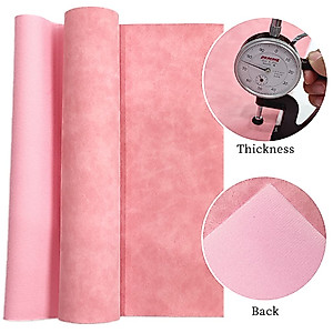 XHT 30 x 135 cm Suede PU Faux Leather Fabric, Soft Smooth Crafts Synthetic Fabric for DIY Handicraft Wallets Bags Making, Pink