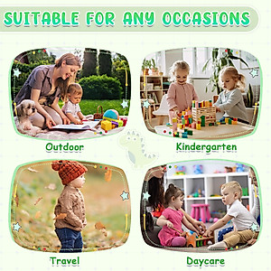 Cute Toddler Backpack for Boys and Girls, KASQO 9.4" 3D Soft Plush Animal Mini Lightweight Travel Bag for Baby 2-6 Years Old, Green Dinosuar