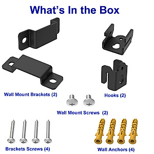JINGer Universal Speaker Wall Mount for Sony, Vizio, Samsung, Roku, and More Sound Speakers, Mounted Under TV on Wall