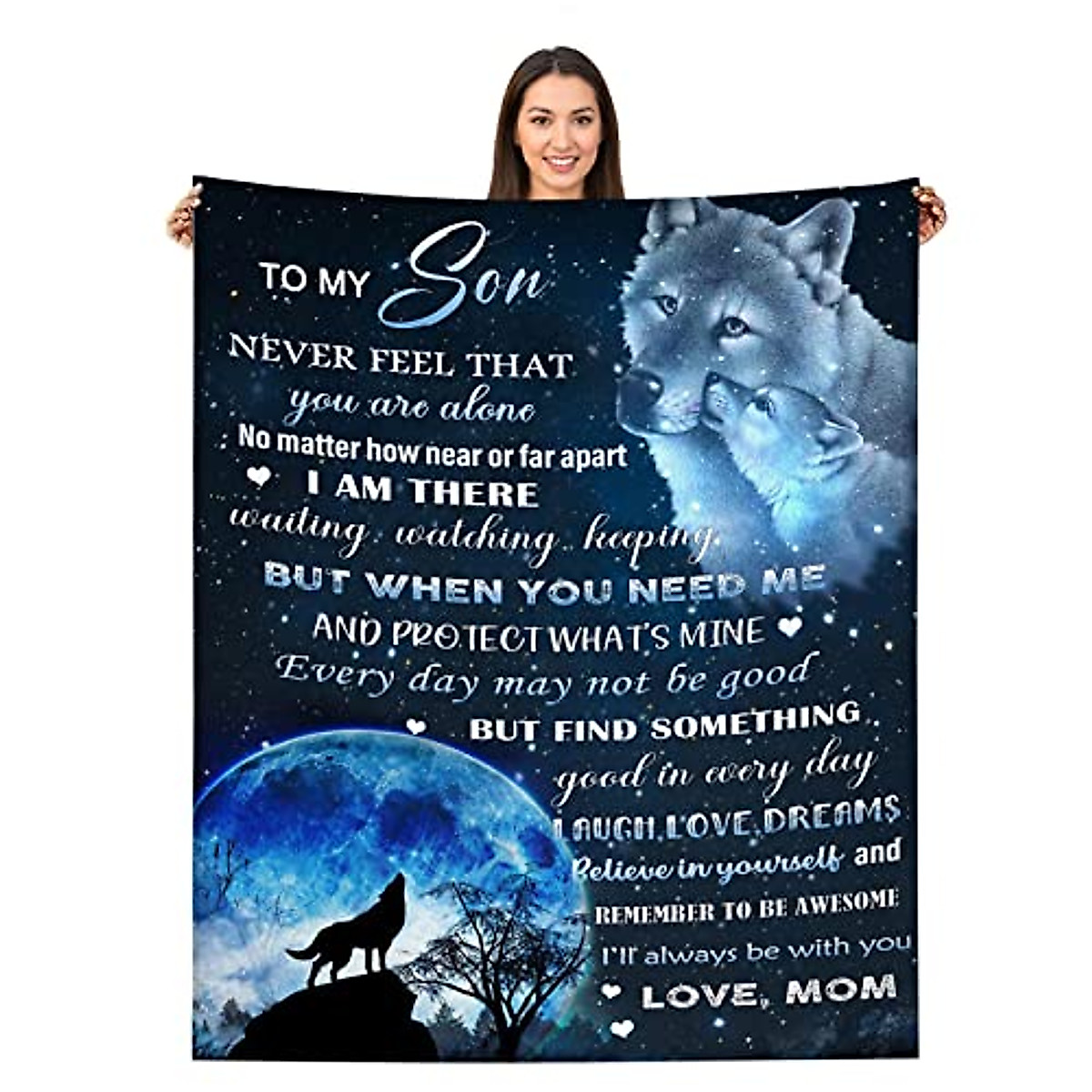 Nahjiiem Son Blanket Son Gifts to My Son Blanket Son Gifts from Mom Valentine's Day Birthday Gifts for Son 50" × 60"
