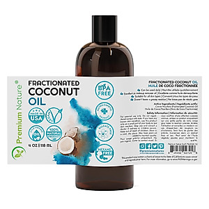 Fractionated Coconut Oil Massage Oil Cold Pressed Pure Oil Best Carrier Oil for Essential Oils Mixing for Skin Fractionated Coconut Oil for Essential Oils Body Oils for Women Dry Skin Moisturizer 4oz