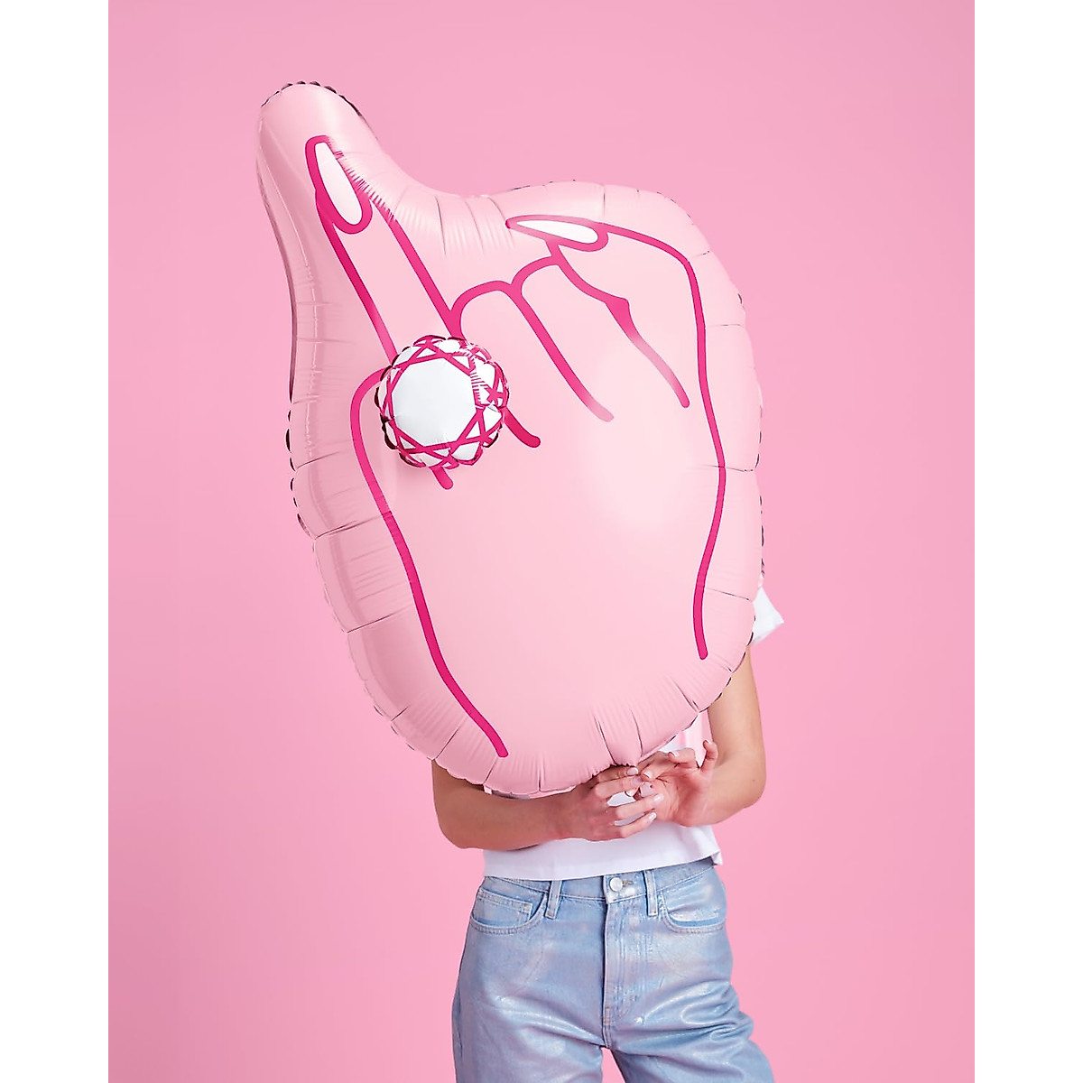 xo, Fetti Bachelorette Party Decorations 3D Ring Finger Balloon - 1 pc, 40 inch, XL | Bride to Be, Engagement Party Supplies, Bridesmaid Favor, Bridal Photo Booth