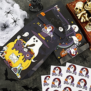 Whaline 225Pcs Halloween Stickers Funny Small Business Thank You Stickers Halloween Cute Ghost Stickers for Halloween Envelopes Sealing Goodie Treat Bags Party Gift Favors Box Cards Decoration