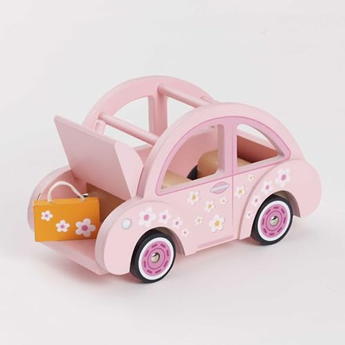 Le Toy Van - Wooden Daisylane Sophie's Car Accessories Play Set for Dolls Houses - Wooden Car Toy with Luggage Accessory - Dollhouse Accessories - Suitable for Ages 2+,Bright Pink, Medium
