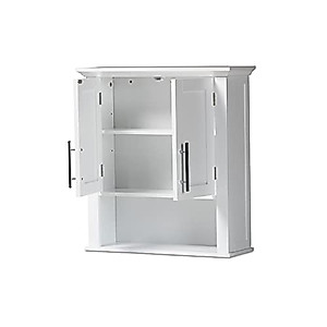 Baxton Studio Turner White Finished Wood 2-Door Bathroom Wall Storage Cabinet