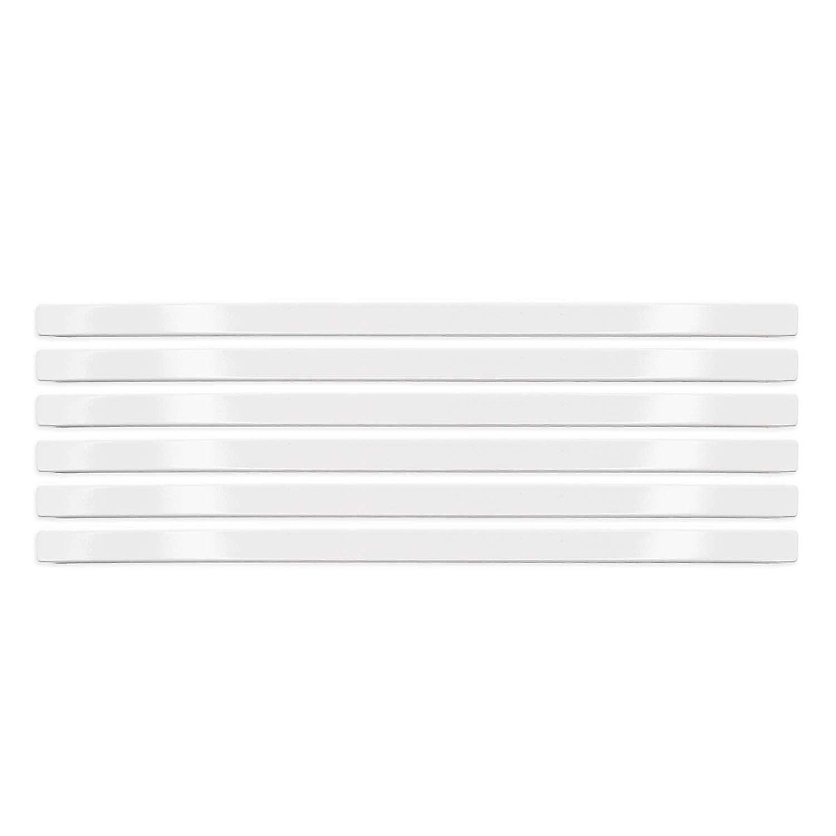 Questech Decor Tile Trim, 3/4 x 12 Inch Linear Pencil Tile Edge Trim Cap, Decorative Shower Tile Liner, Kitchen Tile Border Backsplash Trim, Bright White Polished, 6 Pack
