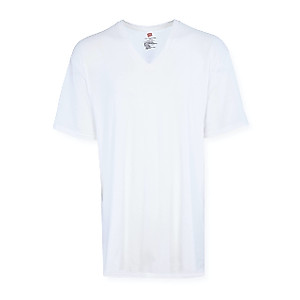 Hanes Men's Size 3-pack Man V-neckt-shirt, White, 5X-Large/Tall