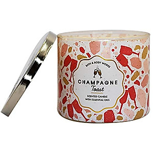 White Barn Bath and Body Works, 3-Wick Candle w/Essential Oils - 14.5 oz - 2021 Spring Scents! (Champagne Toast)