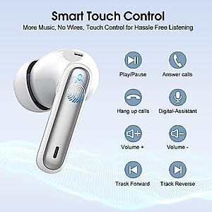 Wireless Earbuds, 2023 Bluetooth Headphones 5.3 HiFi Stereo Earphones, 40H Playtime in-Ear Earbud, Bluetooth Earbud with LED Power Display, IP7 Waterproof Earphones Sport Headset for Android iOS