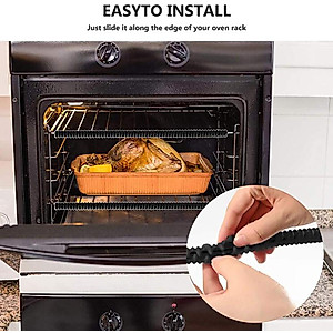 4PCS Silicone Oven Rack Shields Oven Rack Protectors Oven Shelf Guard Toaster Baking Edge Shields Heat Resistant Protect Against Burns and Scars