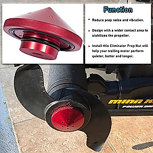 Eliminator Trolling Motor Prop Nut Billet Aluminum Custom Fit For MinnKota 80, 101 and 112 lb Models (GFEL-MK-BK-DP).
