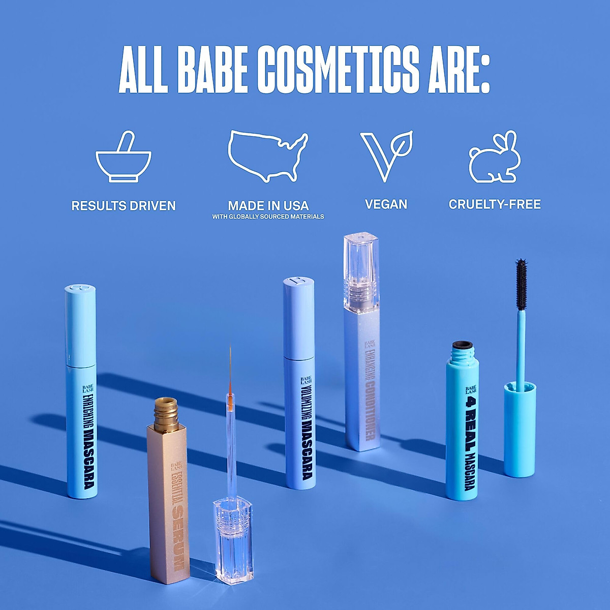 Babe Original Babe Lash Mascara - Smudge Proof, Long Lasting & No Clump Formula, Buildable Volume, Water Resistant, Dramatic Black