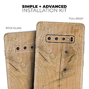 DesignSkinz Raw Wood Planks V5 Protective Vinyl Decal Wrap Skin Cover Compatible with The Samsung Galaxy S20 (Screen Trim & Back Glass Skin)