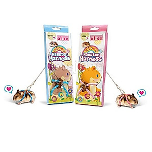 PetintheGarden Adjustable Harness Leash Hamster Rat Mouse Squirrel Sugar Glider Small Animal (Blue)