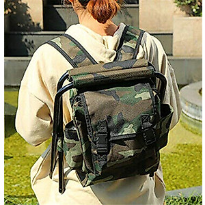 HTTMT - Foldable Outdoor Multi-Function Fishing Backpack Beach Chair Stool w/Cooler Bag [Item Number: ET-Seat001]