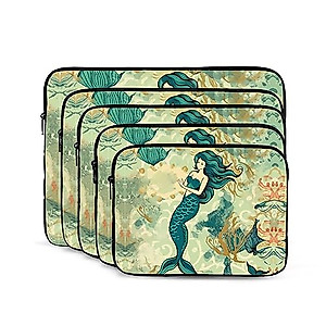 Retro Mermaid Laptop Case Laptop Sleeve Laptop Bag Shockproof Protective Notebook Case Laptop Cover 15 inch