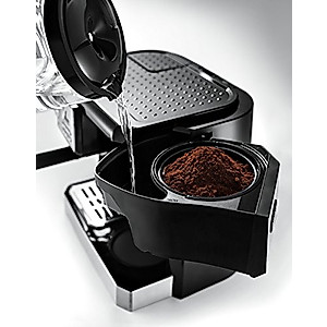 DeLonghi BCO430 Combination Pump Espresso and 10-Cup Drip Coffee Machine with Frothing Wand, Silver and Black