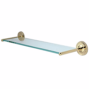 Kingston Brass BA319PB Classic Glass Shelf, 22-5/8 inch Length, Polished Brass
