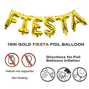 Fiesta Party Decorations Fiesta Balloon Garland Rainbow Fringe Backdrop Cactus Foil Balloon Latex Confetti Balloons with Tape Set for Mexican Luau Theme Party Decor