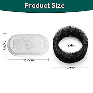 Cat Water Fountain Filters,16 Pack Cat Fountain Replacement Filters for Stainless Steel 67oz/2L Adjustable Water Flow Pet Water Fountain,Dog Water Fountain (8+8 Pack)