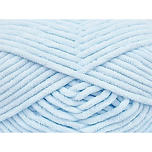 Lot of 4 x 100gr Skeins Ice Yarns Velvet Chenille Hand Knitting Yarn Baby Blue