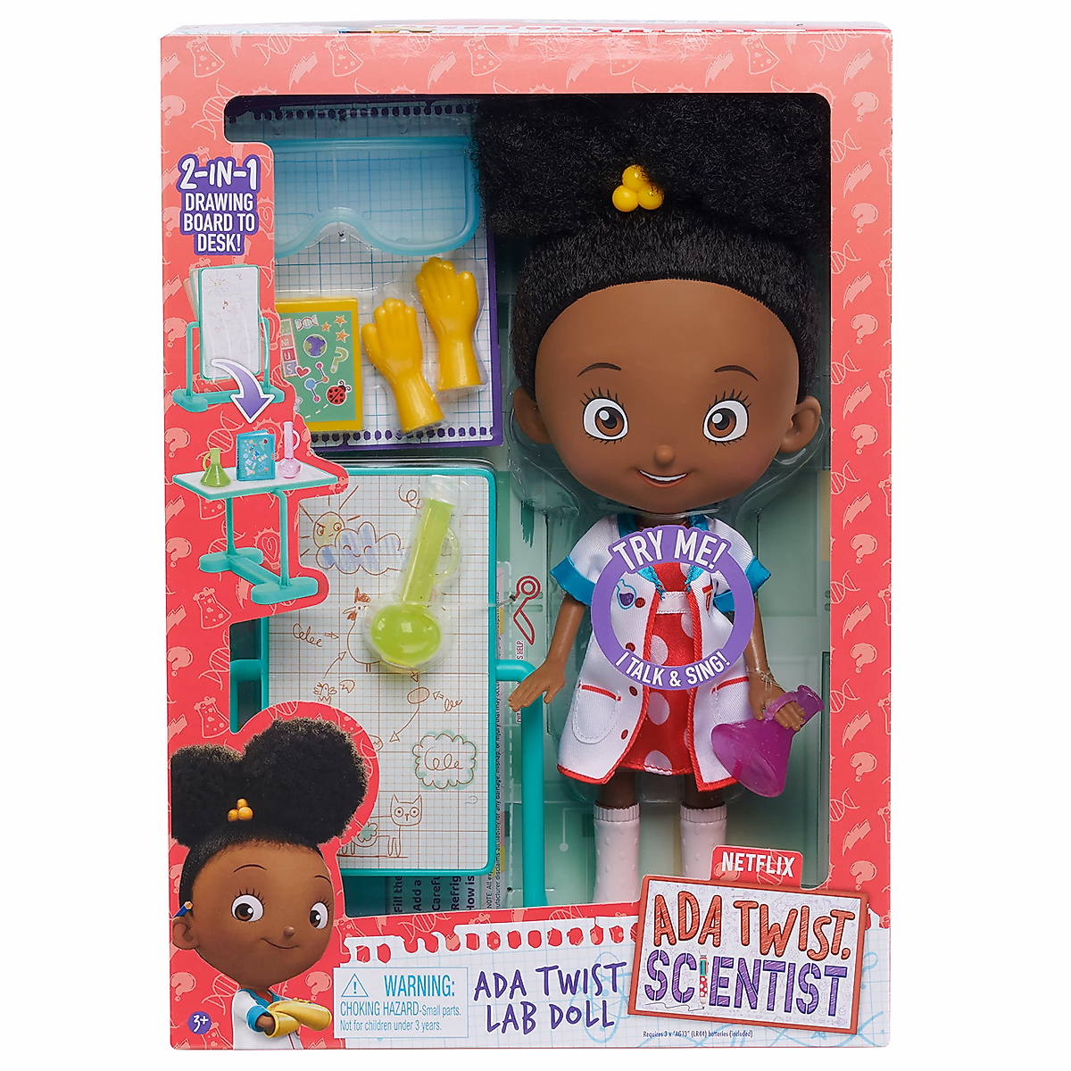 Just Play Ada Twist, Scientist Ada Twist Lab Doll, 12.5 Inch Interactive Doll with Research Lab Accessories, Talks and Sings the ''The Brainstorm Song'', Kids Toys for Ages 3 Up