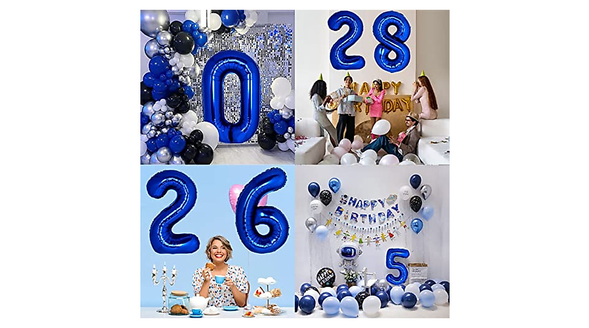Navy Blue Number 7 Balloon for 7th Birthday Party