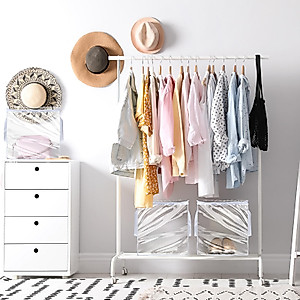 8 Pcs Clear Zippered Organizers 12''x12''x12'' Moving Bags with Reinforced Handles Heavy Duty Storage Cube Tote Storage Blanket Bags Bins for Clothes Moving Supplies Linens Shoes Closet Organizer