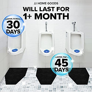 JJ CARE Urinal Mats [10 Black Urinal Pads + 10 Blue Urinal Screen Deodorizer] - Non-Slip Urinal Floor Mats, Deodorization Urinal Mats for Men Bathroom Commercial Bathroom Urinal Toilet Floor Mat