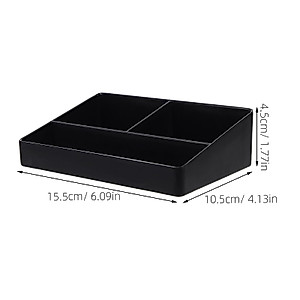 DOITOOL Coffee Station Organizer, 3 Compartment Coffee Condiment and Accessories Organizer, Coffee Bar Bin Box, Coffee Pods Holder, Coffee Station Holder for Coffee Bar Decor, Black